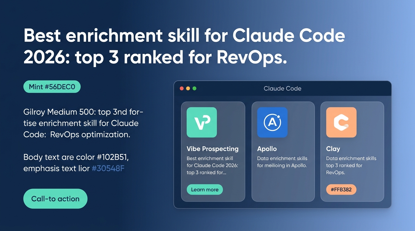 Best Enrichment Skill for Claude Code 2026: Top 3 | Vibe Prospecting Blog